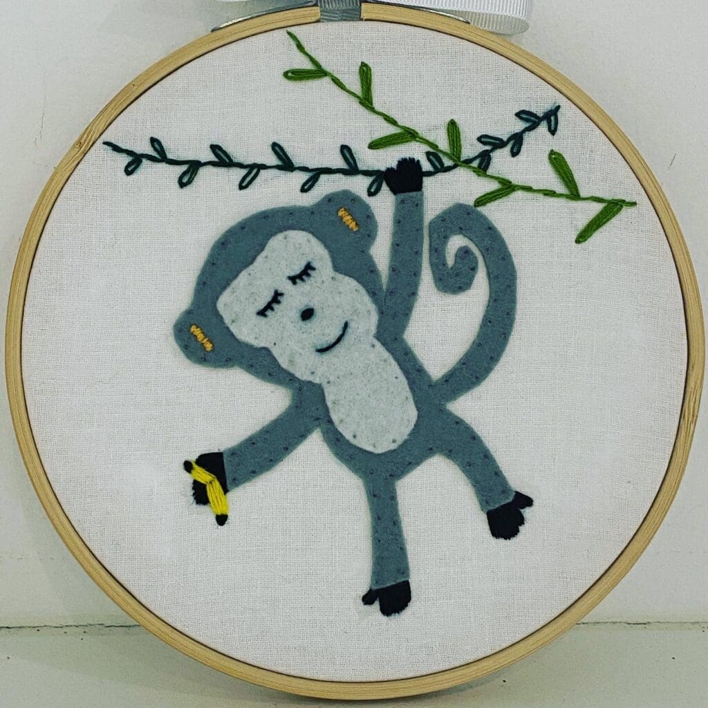 Beginners Maya the Monkey embroidery Kit for Adults & Kids - Treasure ...