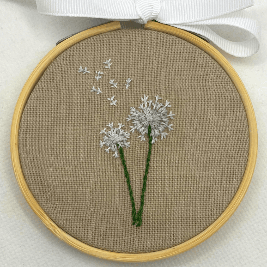 Beginners Dandelion embroidery Kit - Dandelion up-cycling kit