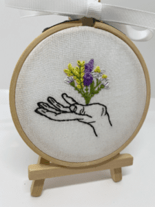 Floral palmistry embroidery kit, Beginners Embroidery, Embroidery Kit ...