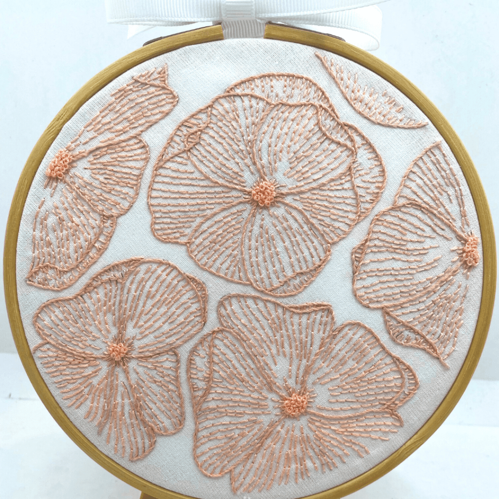 Flowers printed panel for embroidery, All over flower design, Hand ...