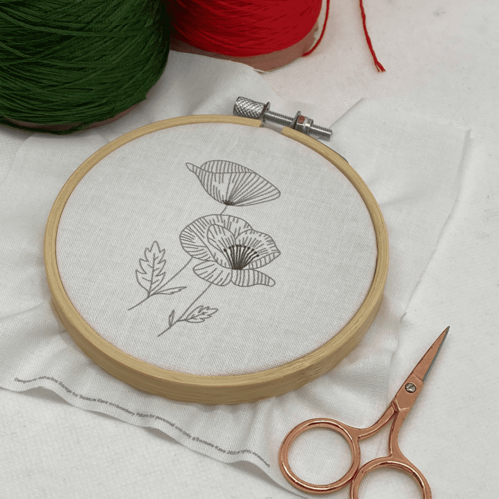 Poppy embroidery kit, DIY embroidery kit, Beginners embroidery, Craft ...