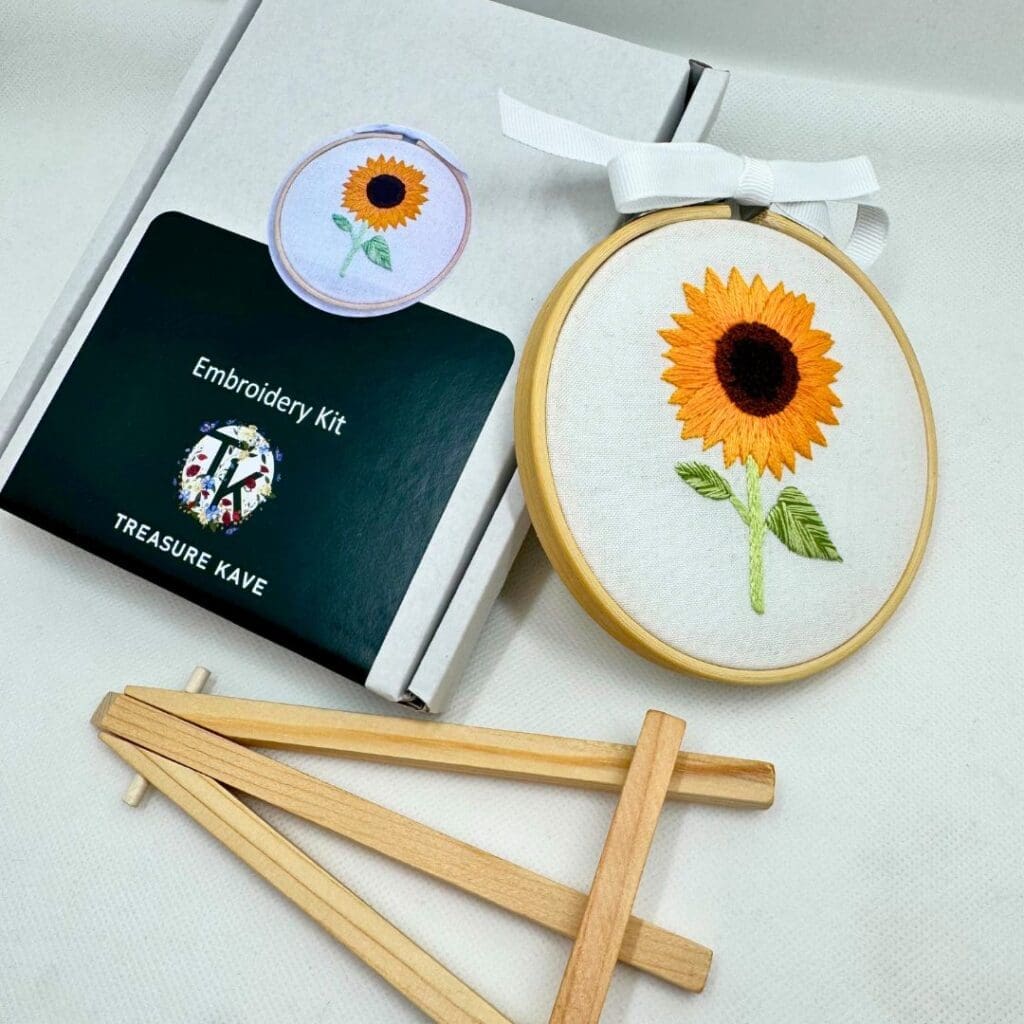 Sunflower embroidery kit, DIY embroidery kit, Beginners embroidery ...