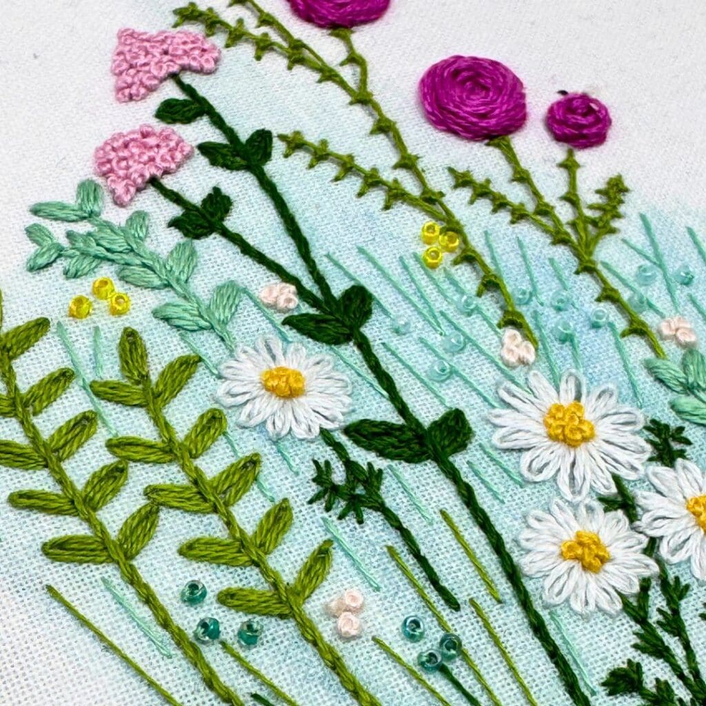 Flower Garden Embroidery Kit, Beginner flower embroidery kit, Craft ...